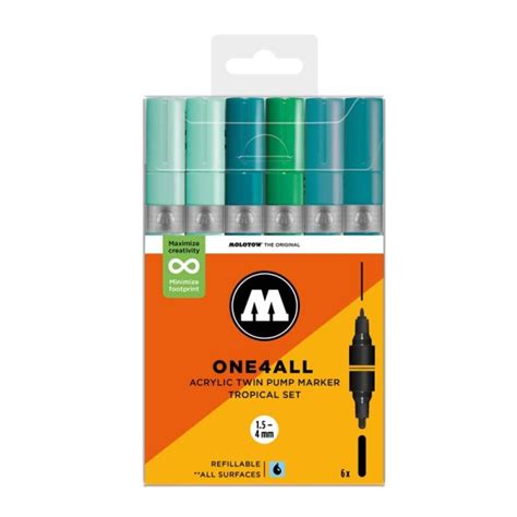 Molotow ONE4ALL Marker Acrylic Twin Tropical Set