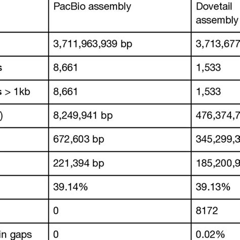comparative assembly statistics download scientific diagram