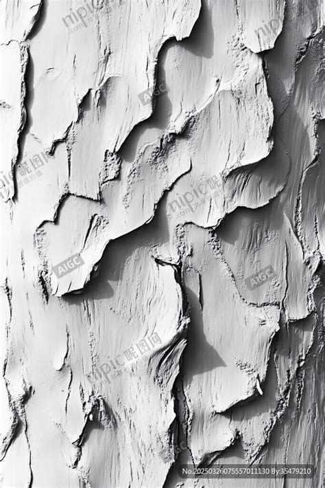 Ai创作图树皮 纹理 裂痕 自然 质感 剥落 粗糙 表面 纹路 细节 材质 形状 黑白 图案 肌理 昵图网