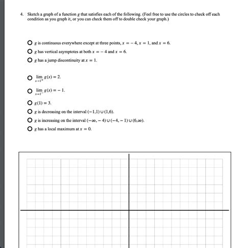Solved 4 Sketch A Graph Of A Function G That Satisfies Each Chegg Com