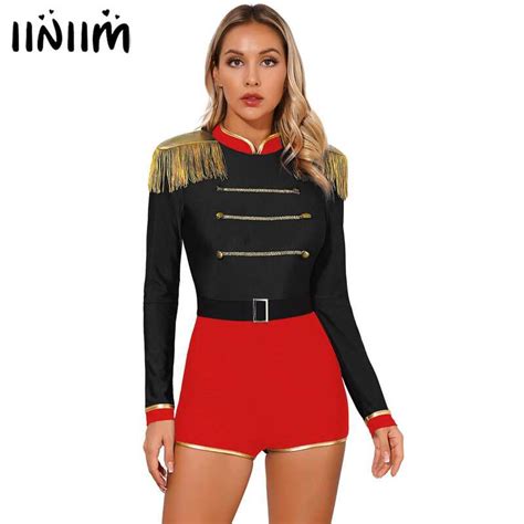 Womens Circus Ringmaster Lion Tamer Cosplay Costume Long Sleeve