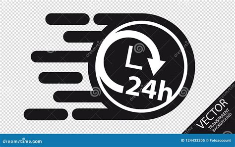 Speed Flat Icon Delivery 24h Service Concept Vector Illustration