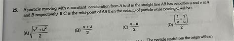 Solved A Particle Moving With A Constant Acceleration Chegg