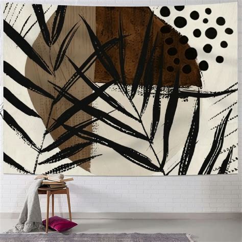 Gotuvs Mid Century Modern Fabric Wall Hanging Tapestry Abstract Sun