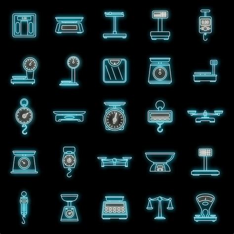 Premium Vector Digital Weigh Scales Icons Set Outline Set Of Digital