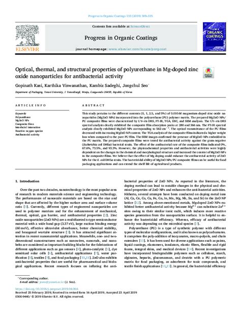 Optical Thermal And Structural Properties Of Polyurethane In Mg Doped