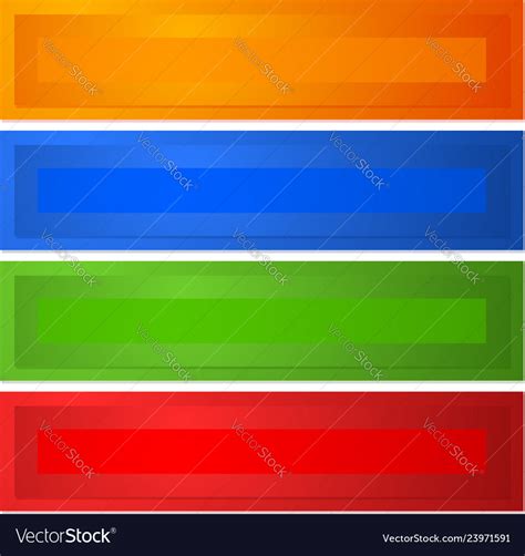 Horizontal Buttons With Bevel Effect In 4 Color Vector Image