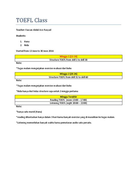 Toefl Class Pdf