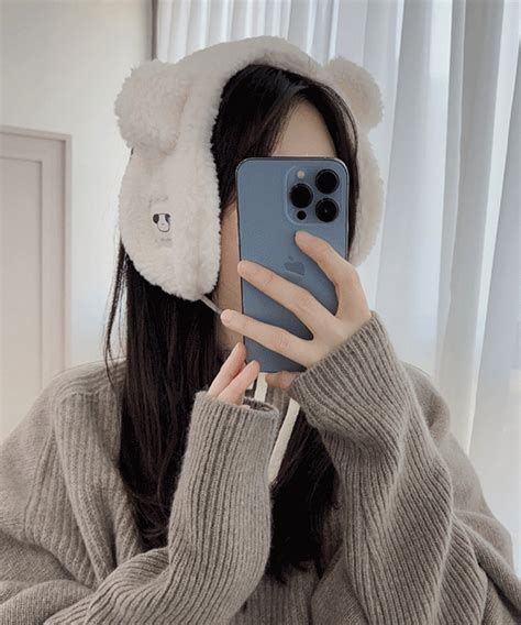 파이널세일11할인 곰돌이 귀도리 바라클라바 귀여운 귀쫑긋 귀마개 양털 뽀글이 귀도리 에이블리