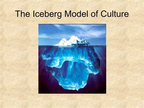 Elective 1 The Iceberg Model Of Culture Ppt