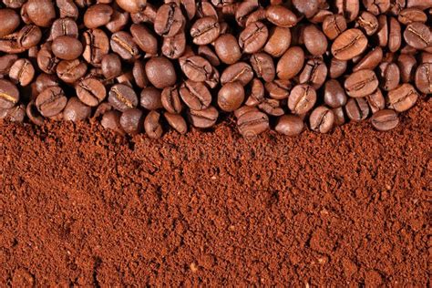 Coffee Beans And Ground Texture Stock Image Image Of Beverage Drink