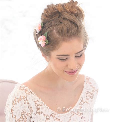 Blush And Pink Flower Bobby Pin Set Wedding Hair Flowers Etsy