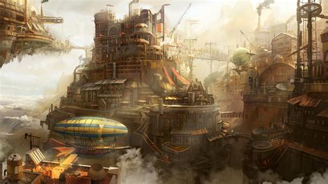 Artwork Steampunk City Wallpapers Hd Desktop And Mobile Backgrounds