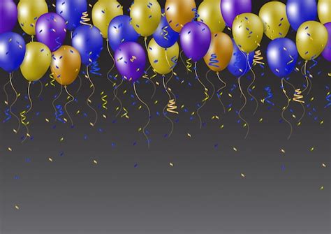 생일 풍선 배경 프리미엄 벡터