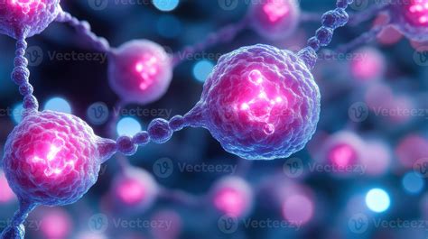 Glowing Cells Network Microscopic View Science Research 65835136