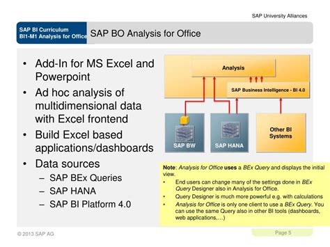 PPT SAP Business Objects Analysis For Office PowerPoint Presentation ID