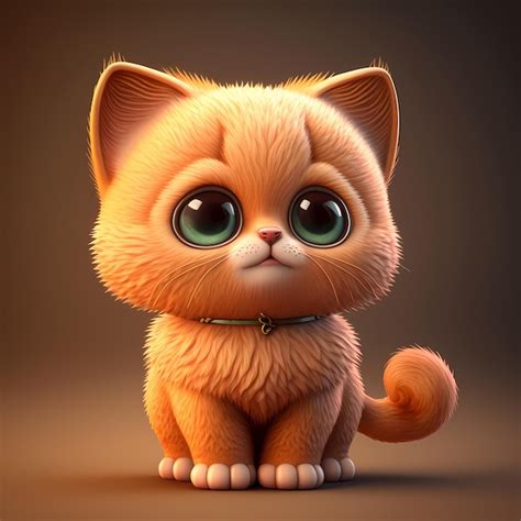 Premium Photo Adorable And Cute Chubby Cat 3d Render