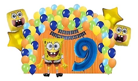 Combo Arco Globos Bob Esponja Metalizados Decoracion