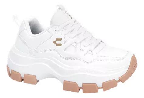 Tenis Urbano Chunky Charly Agujeta 6002 Blanco Para Mujer Envío Gratis