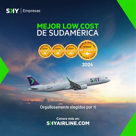 SKY es reconocida por cuarta vez como la mejor low cost de Sudamérica