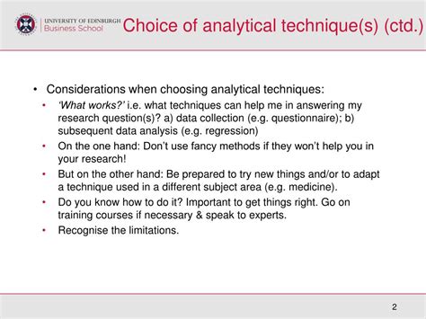 Ppt Choice Of Analytical Techniques Powerpoint Presentation Free