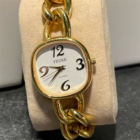 Pedre Accessories Ladies Pedre Gold Tone Chain Watch New Battery