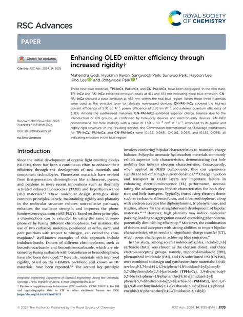 Pdf Enhancing Oled Emitter Efficiency Through Increased Rigidity