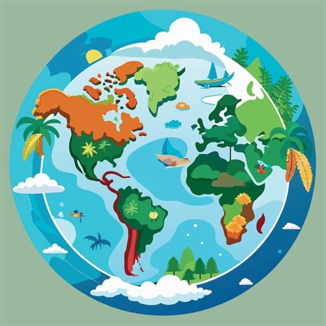 Premium Vector Climate Zones Map Vector With Equatorial Tropical