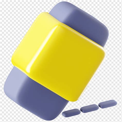 Eraser Rubber Erase Remove Stationery Education 3d Icon Png