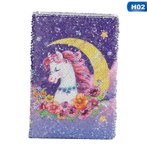 Cute Unicorn Reversible Sequin Notebook Unilovers