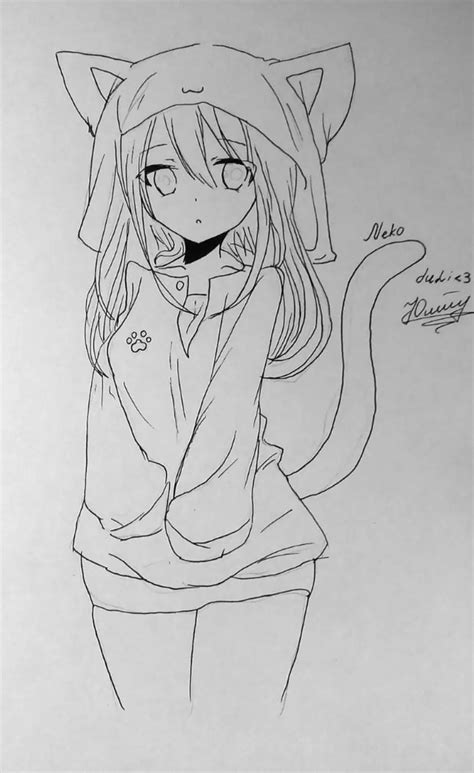 Как Нарисовать Аниме Девушку Кошку 55 Фото