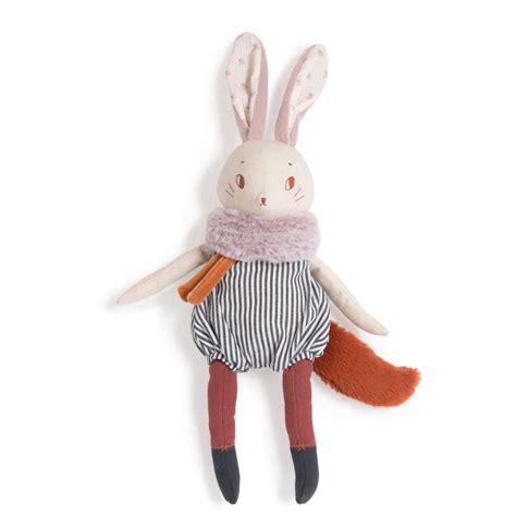 Peluche Grand Lapin Plume Après La Pluie De Moulin Roty Sur Allobébé