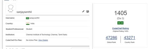 Sanjay Senthilkumar On Linkedin Codechef Competitiveprogramming