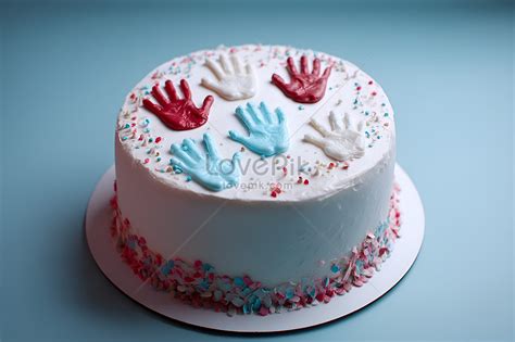 아름답게 장식 된 생일 케이크