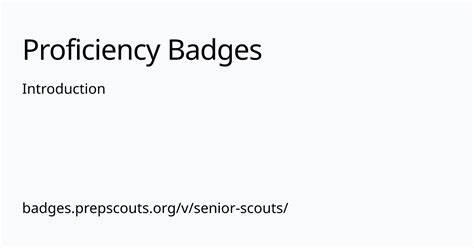 Introduction Proficiency Badges
