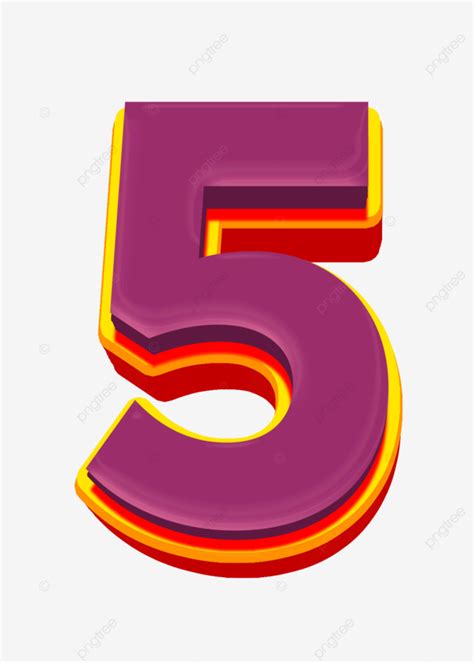 5th Number 3d Style Design Shiny 5th Number 5th 5th Number Digit 5th