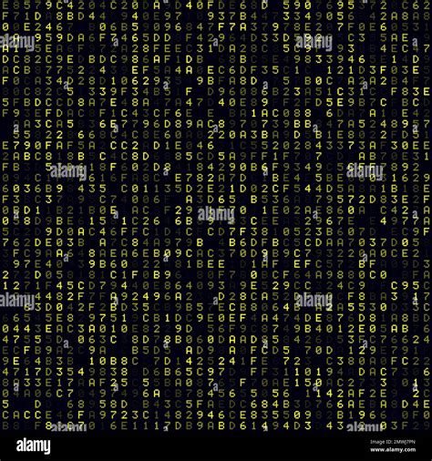 Futuristic Tech Background Yellow Filled Hexadecimal Background Medium Sized Seamless Pattern