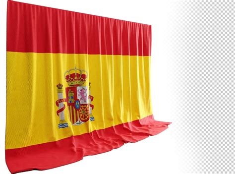 Premium PSD Spain Flag Curtain In 3d Rendering Called Flag Of Spain