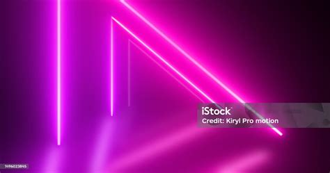 추상적인 삼각형 터널 네온 블루와 보라색 에너지가 선 배경에서 빛난다 3차원 형태에 대한 스톡 사진 및 기타 이미지 3차원 형태 개념 검은색 Istock
