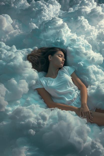 Young Woman Sleeping In Bed Generative Ai Premium Ai Generated Image