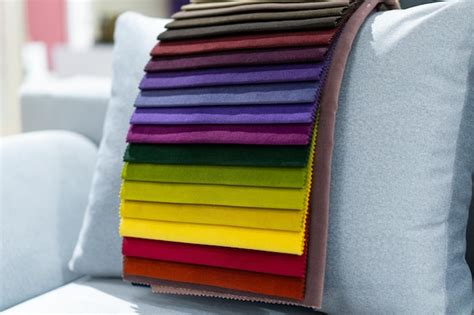 Premium Photo Catalog Of Multi Colored Fabric Samples Textile