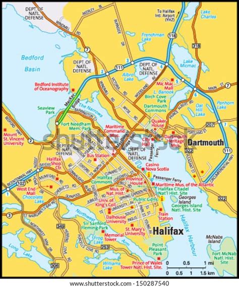 Halifax Nova Scotia Area Map Stock Vector Royalty Free 150287540