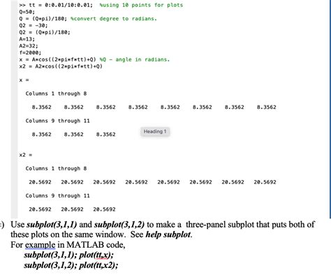 Solved 5 Subplots Using Matlab Generate Two 2000 Hz