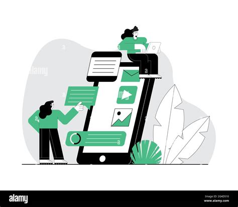 Two Girls Using Technology Characters Stock Vector Image And Art Alamy