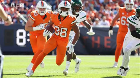 RB Jaleel McLaughlin Breaks Off A 38 Yard Rush Broncos Vs Jets