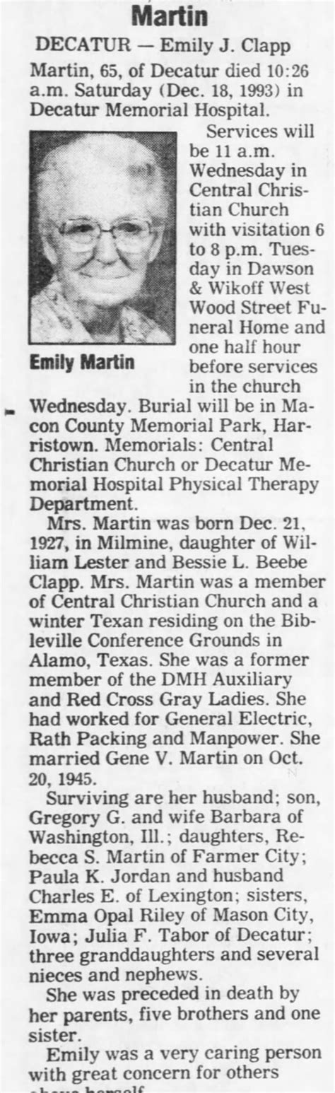 Obituary For Martin 1927 1993 Aged 65