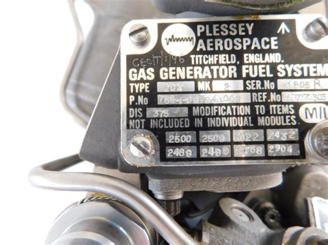 Lynx Helicopter Gem Engine Fuel Control Unit Part No 755 1 09794 002 Pl55