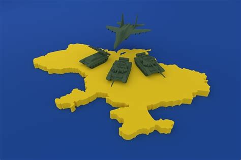 탱크 로켓 발사기 및 제트 전투기가 방어에 서있는 우크라이나의 양식에 일치시키는 3d지도 0명에 대한 스톡 사진 및 기타 이미지