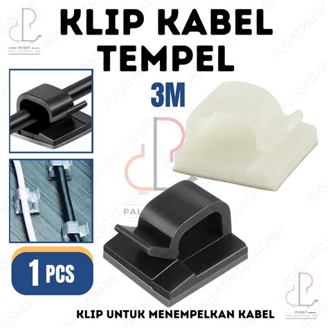 Jual Klip Kabel Klem Jepit Perapih Cable Listrik Tempel Dinding Perekat 3M Clip Organizer Holder