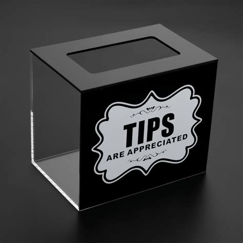 Chichomey 4pcs Acrylic Tip Boxes Tip Jar Tip Collection Box 6 X 4 X 5 Inch Bartender